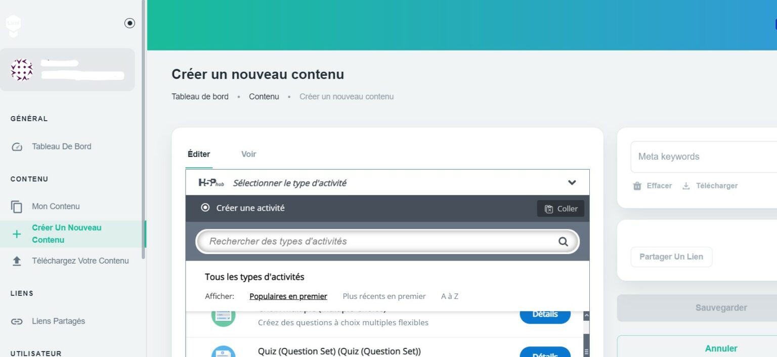 Tutoriels LUMI : Créer des activités interactives H5P – L'atelier du formateur
