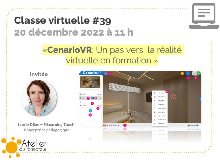 Classe virtuelle « Un pas vers la réalité virtuelle en formation » – L'atelier du formateur