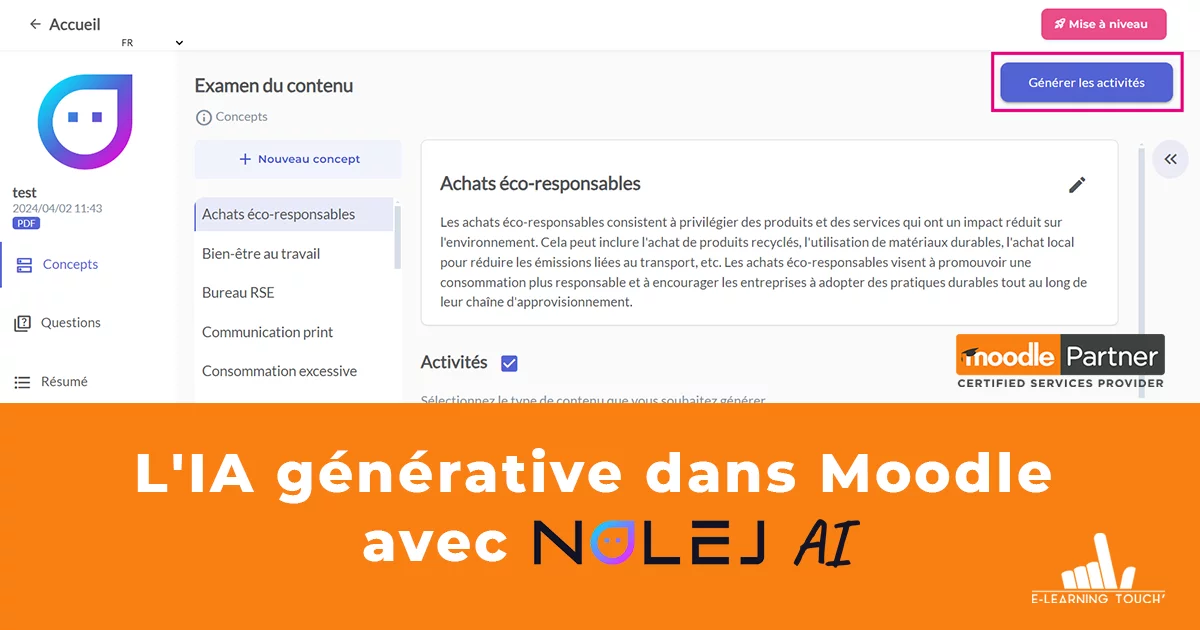Nolej AI, l’outil d’IA générative disponible dans Moodle – L'atelier du ...