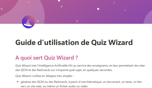 Tutoriels Quiz Wizard : créer un quiz avec l’IA – L'atelier du formateur